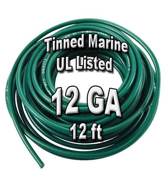 Tinned Marine Wire, 12 GA, 12ft