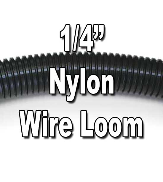1/4" Diameter NYLON Split Wire Loom Flex-Guard Convoluted Tubing